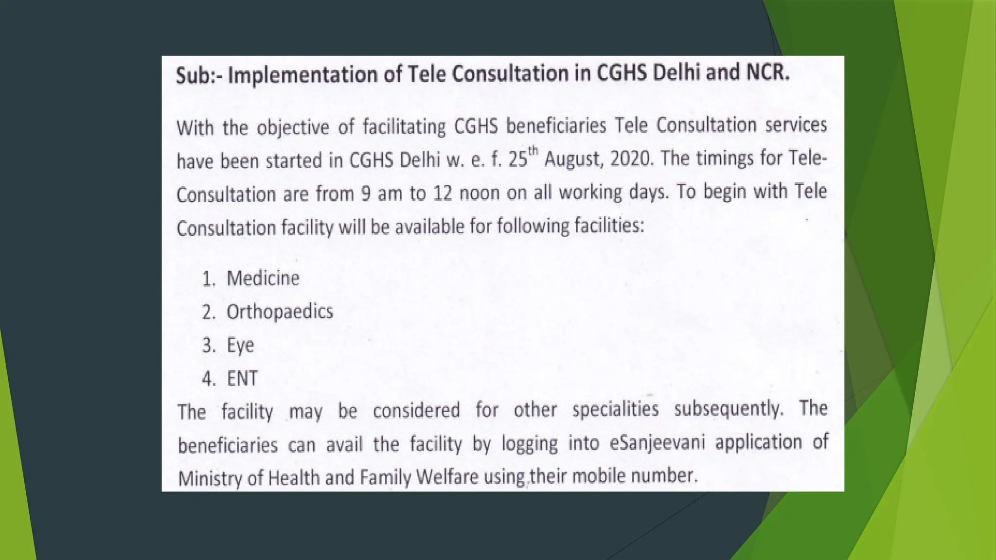 CGHS and CS (MA) Rules on medical facilities | PPTX