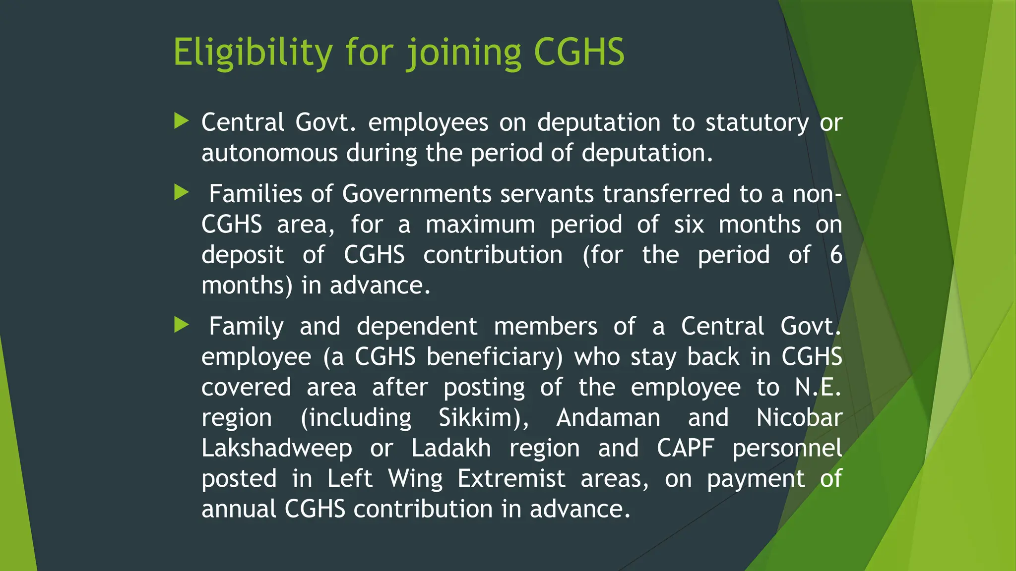 CGHS and CS (MA) Rules on medical facilities | PPTX