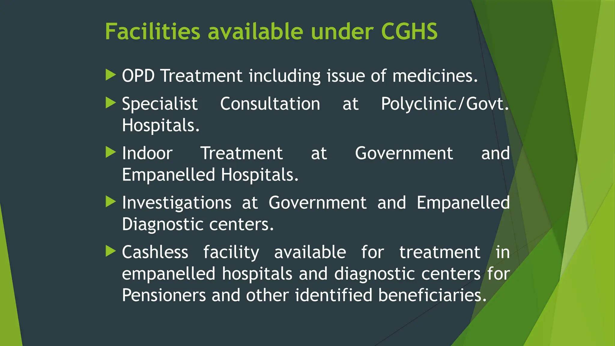 CGHS and CS (MA) Rules on medical facilities | PPTX