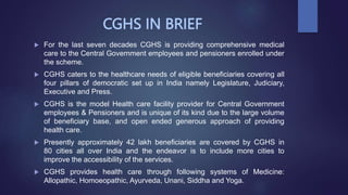 ROAD MAP FOR CENTRAL GOVENMENT HEALTH SCHEME | PPT