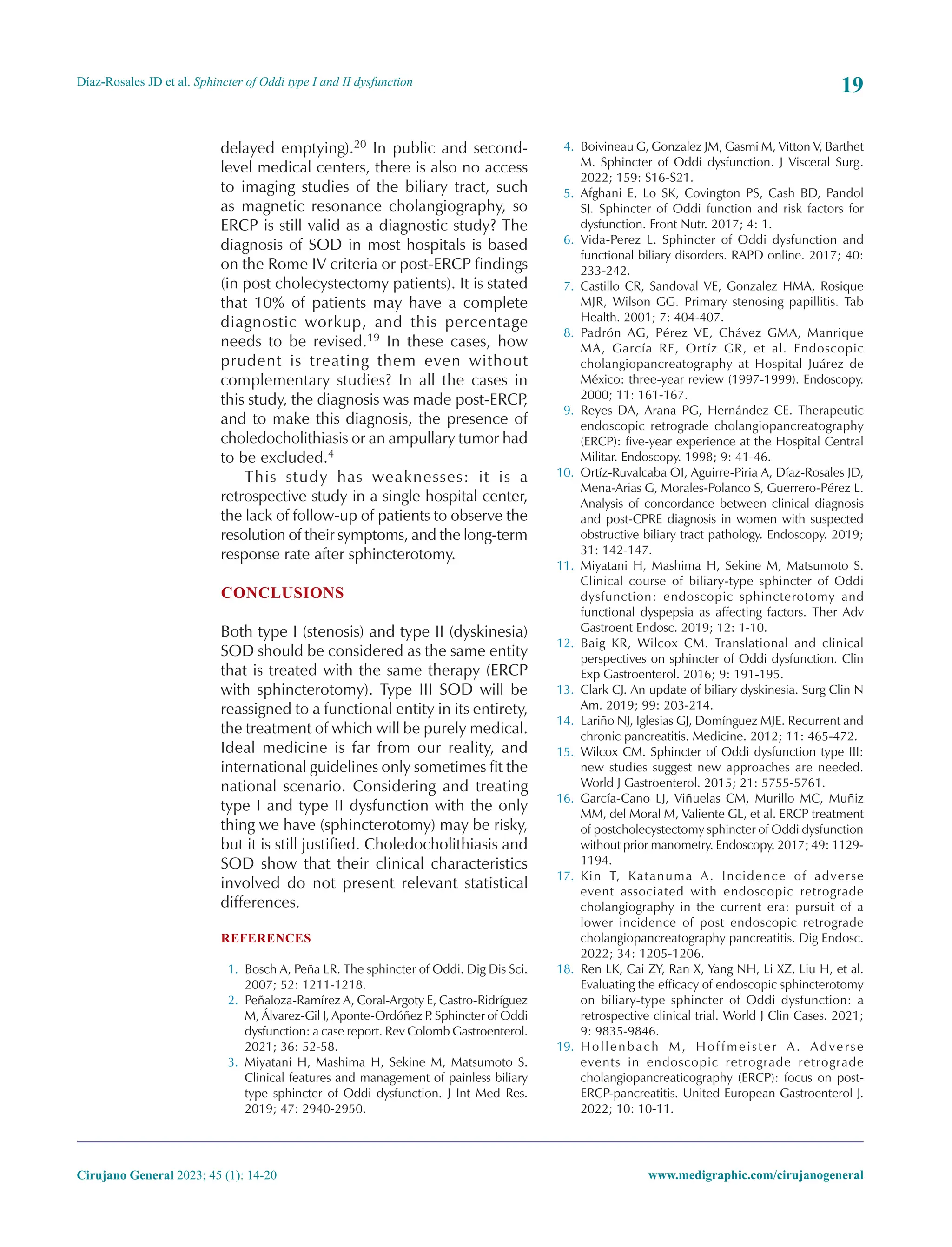 Type I and II sphincter of Oddi dysfunction: a case-control study | PDF
