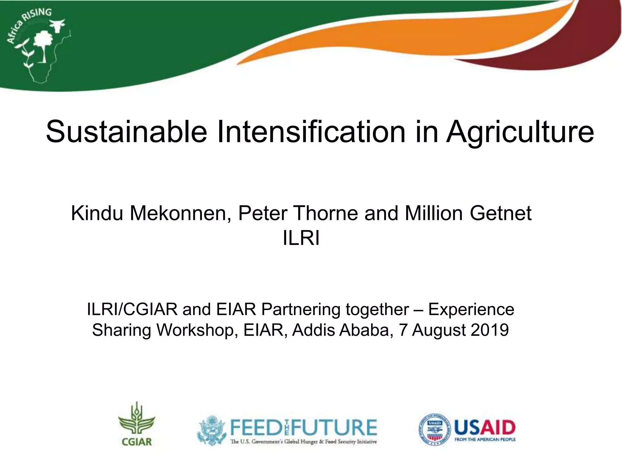 Sustainable intensification in agriculture | PPTX