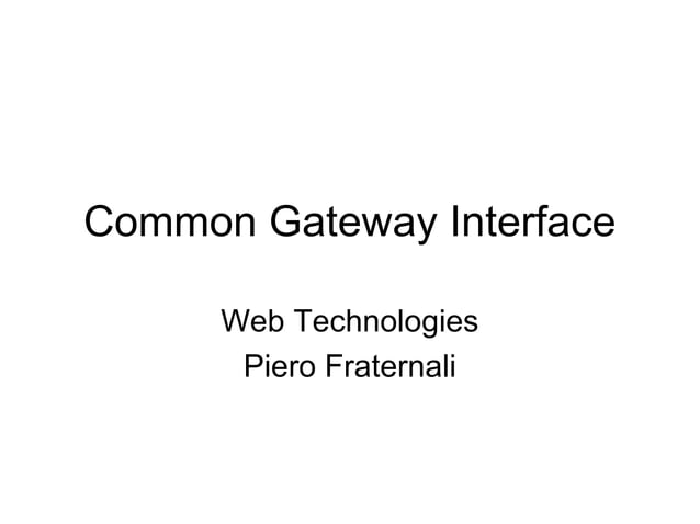 Common Gateway Interface | PPT