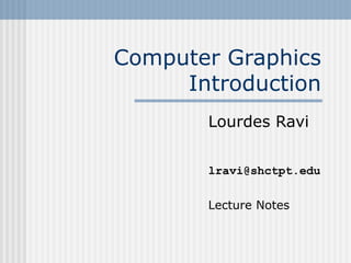 introduction to computer graphics with latest trends | PPT