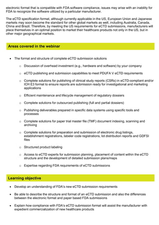 FDA and Electronic Common Technical Document - By Compliance Global Inc ...