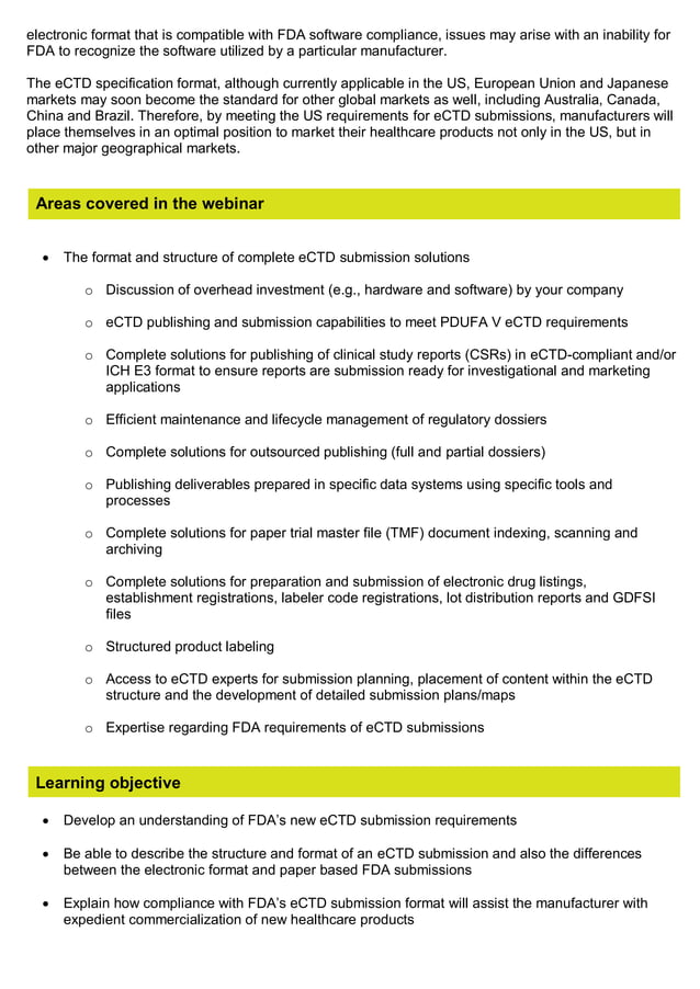 FDA and Electronic Common Technical Document - By Compliance Global Inc ...