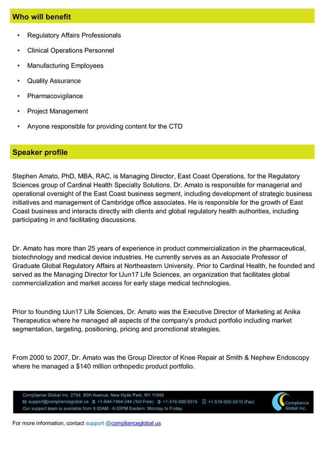 FDA and Electronic Common Technical Document - By Compliance Global Inc ...