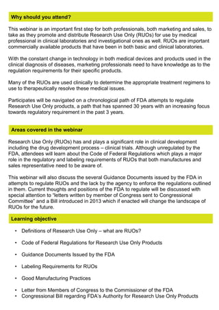 Research Use Only Products – the Dos and Don’ts - By Compliance Global ...