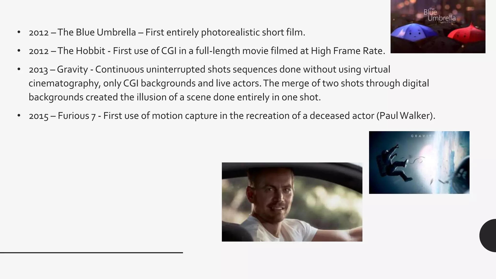 Cgi timeline | PPTX | Computer Animation | Computer Software and Applications