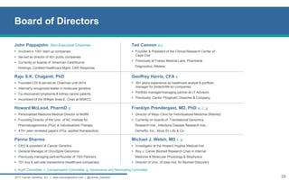 Cancer Genetics Investor Deck | PDF | Cancer | Diseases and Conditions
