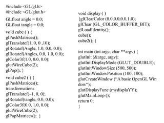 transformation in open GL. why use open GL modes | PPT