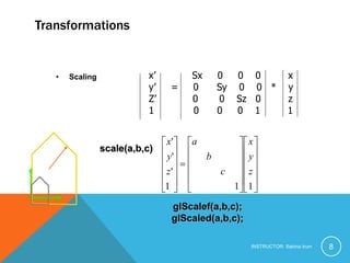 transformation in open GL. why use open GL modes | PPT
