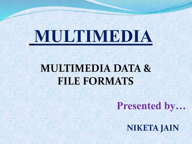 Multimedia data and file format | PPTX | Digital Audio | Computer Software and Applications