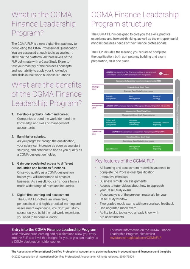 CGMA Finance Leadership Program.pdf | Business Accounting & Finance ...