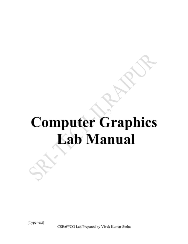 COMPUTER GRAPHICS LAB MANUAL | DOC | Graphics Software | Computer Software and Applications