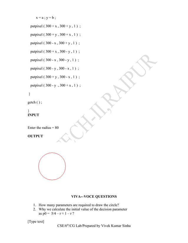 COMPUTER GRAPHICS LAB MANUAL | DOC | Graphics Software | Computer Software and Applications
