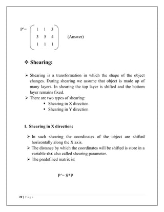 CG 2D Transformation | PDF