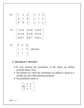 CG 2D Transformation | PDF