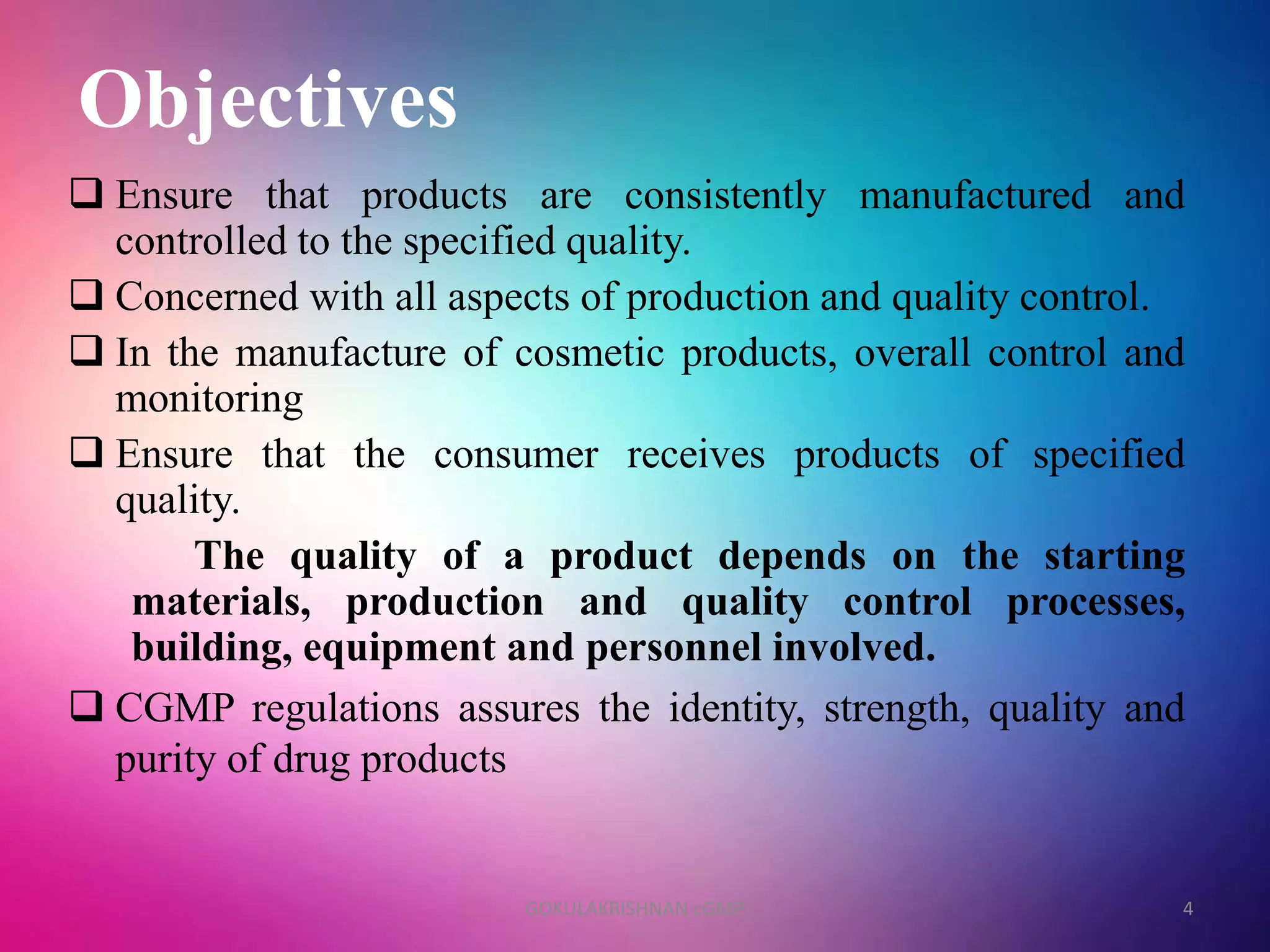 Current Good Manufacturing Practice (cGMP) | PDF