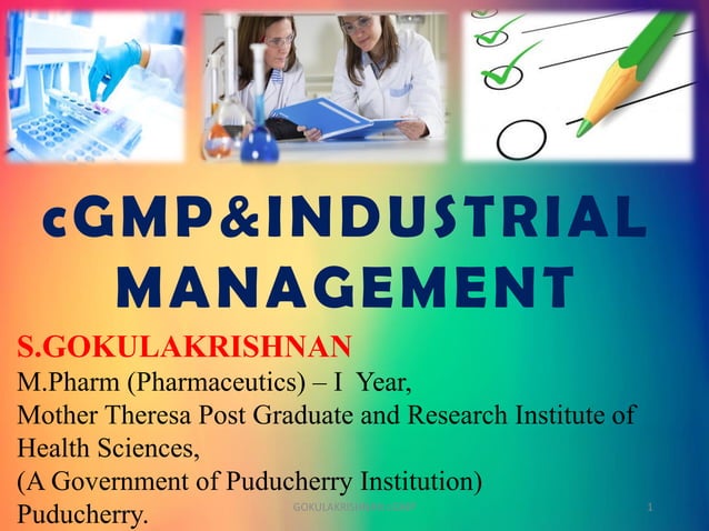 Current Good Manufacturing Practice (cGMP) | PDF