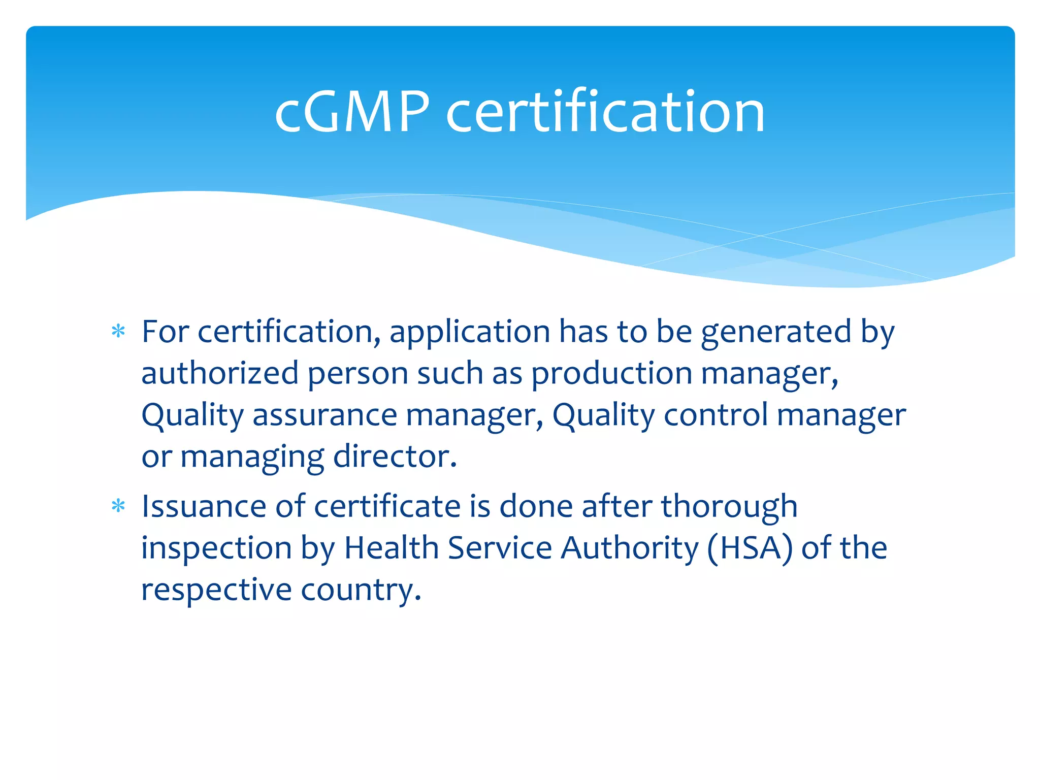 current Good Manufacturing Practices (cGMP) | PPTX
