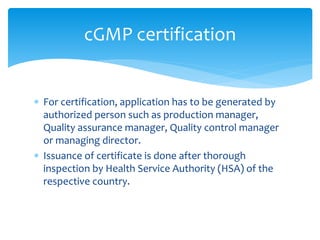 current Good Manufacturing Practices (cGMP) | PPTX