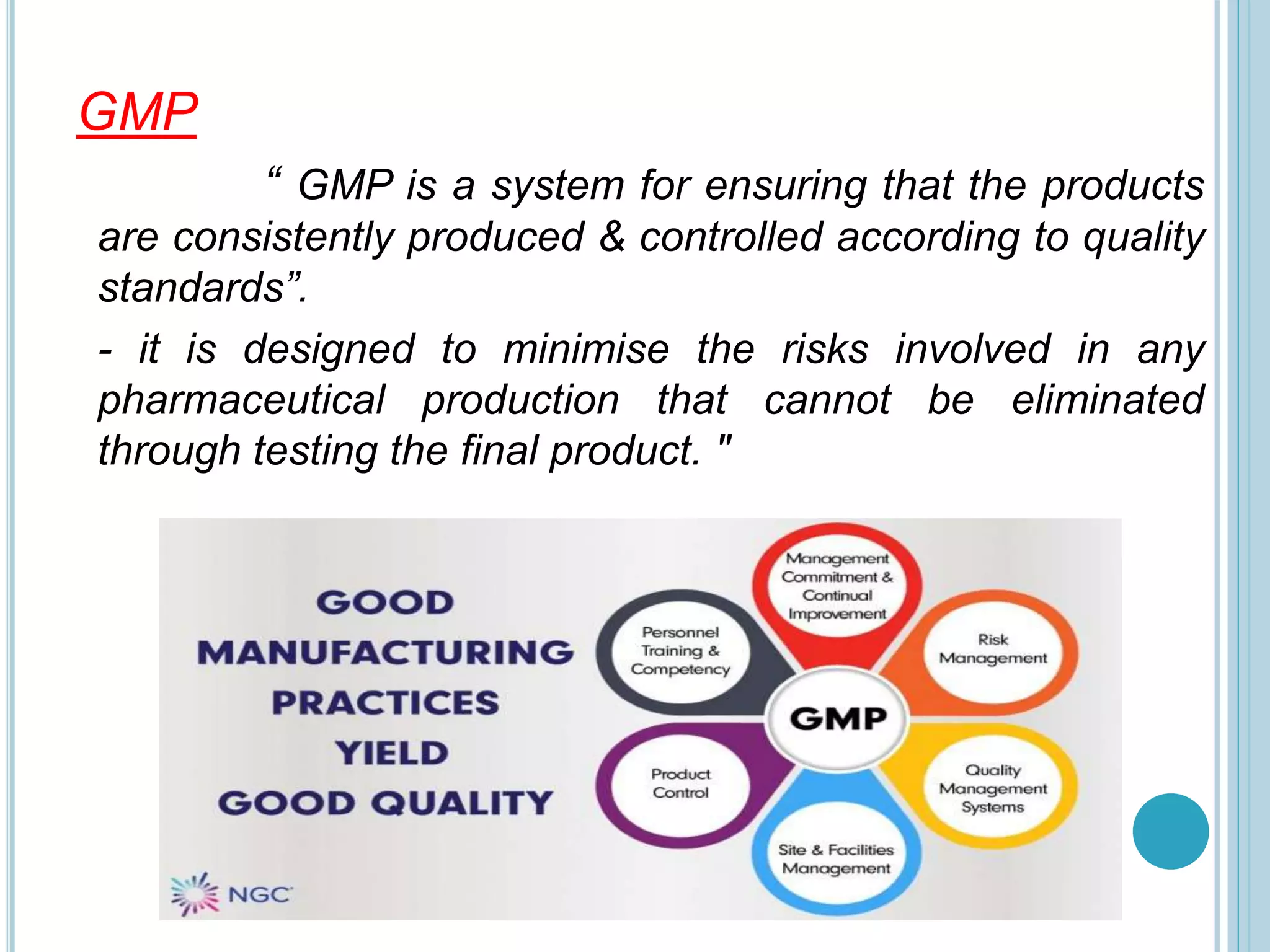 Current Good Manufacturing Practices(cGMP) and industrial management | PPTX