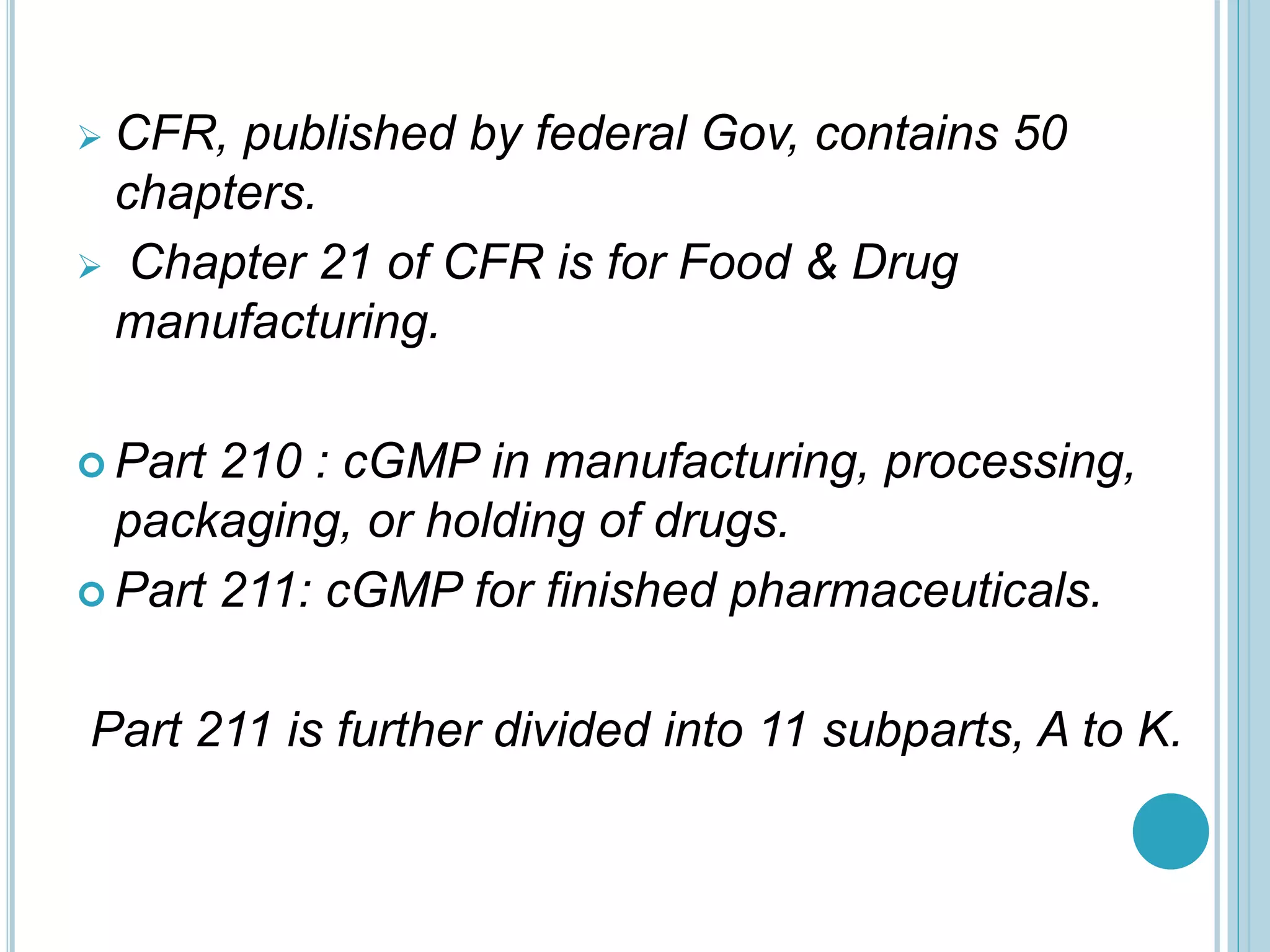 Current Good Manufacturing Practices(cGMP) and industrial management | PPTX