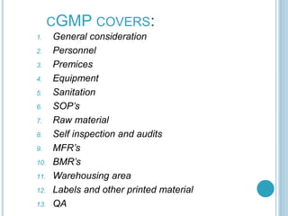 Current Good Manufacturing Practices(cGMP) and industrial management | PPTX