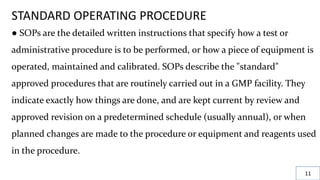 cGMP Guidelines According to Schedule M | PPTX