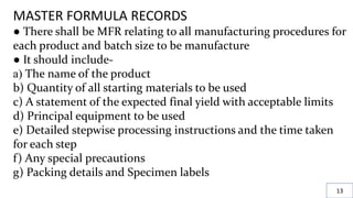 cGMP Guidelines According to Schedule M | PPTX