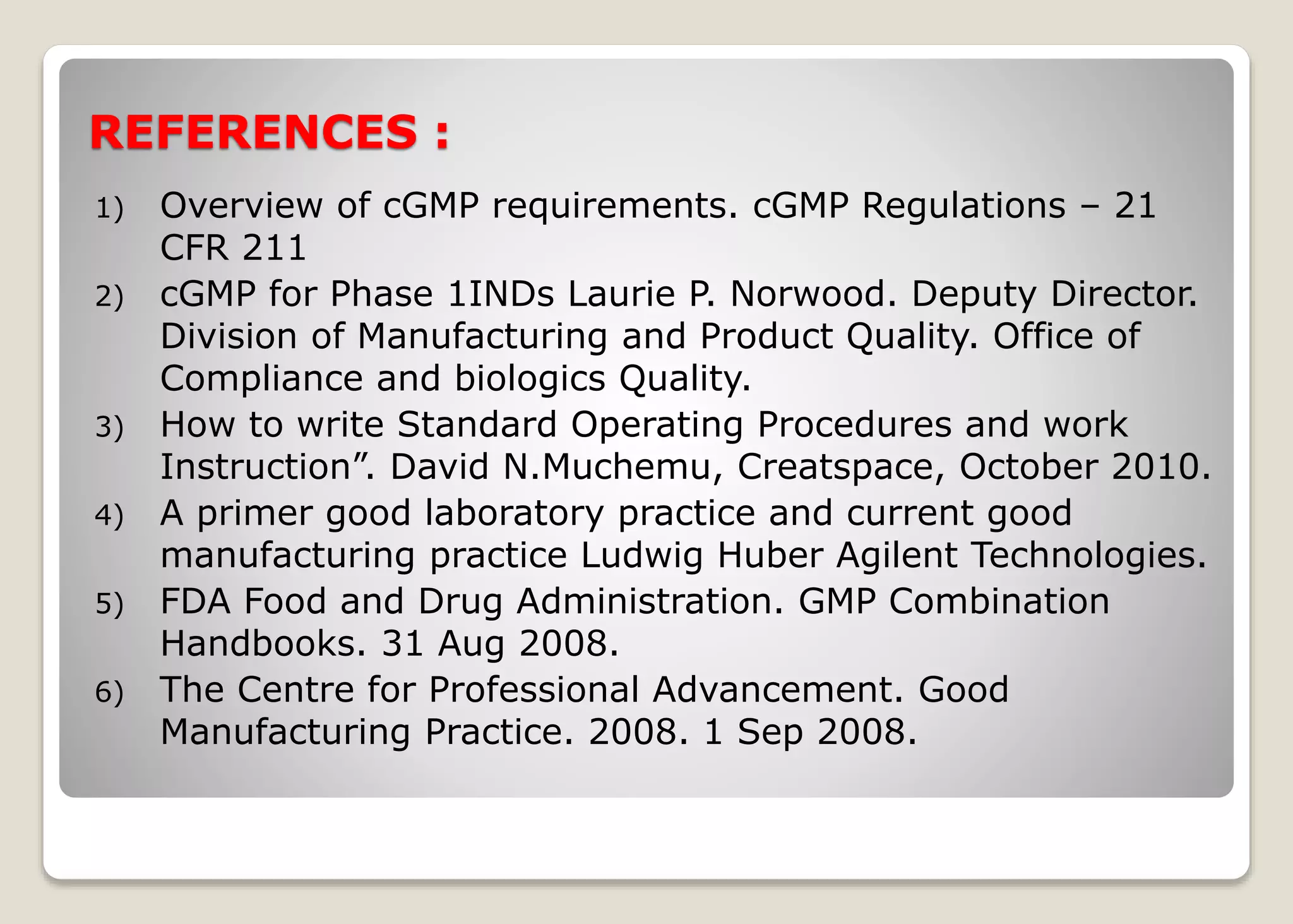 Current Goods Manufacturing Practice & Industrial Management | PPTX