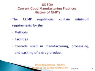History & Evolution of GMP Regulations | PPTX