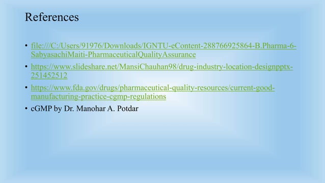 Current Good Manufacturing Practices.pptx | Manufacturing Industry | Industries