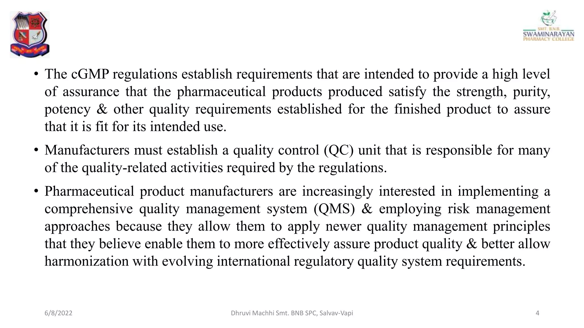 cGMP regulations & QA function.pptx