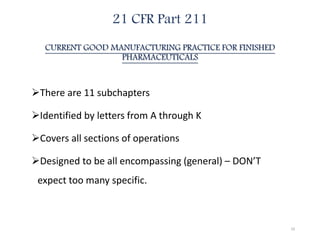 Current Good Manufacturing Practices | PPTX