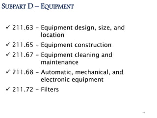 Current Good Manufacturing Practices | PPTX