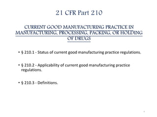 Current Good Manufacturing Practices | PPTX