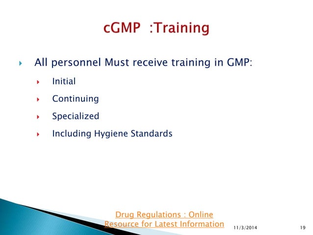 Training in cGMP Environment for Begninners | PPTX