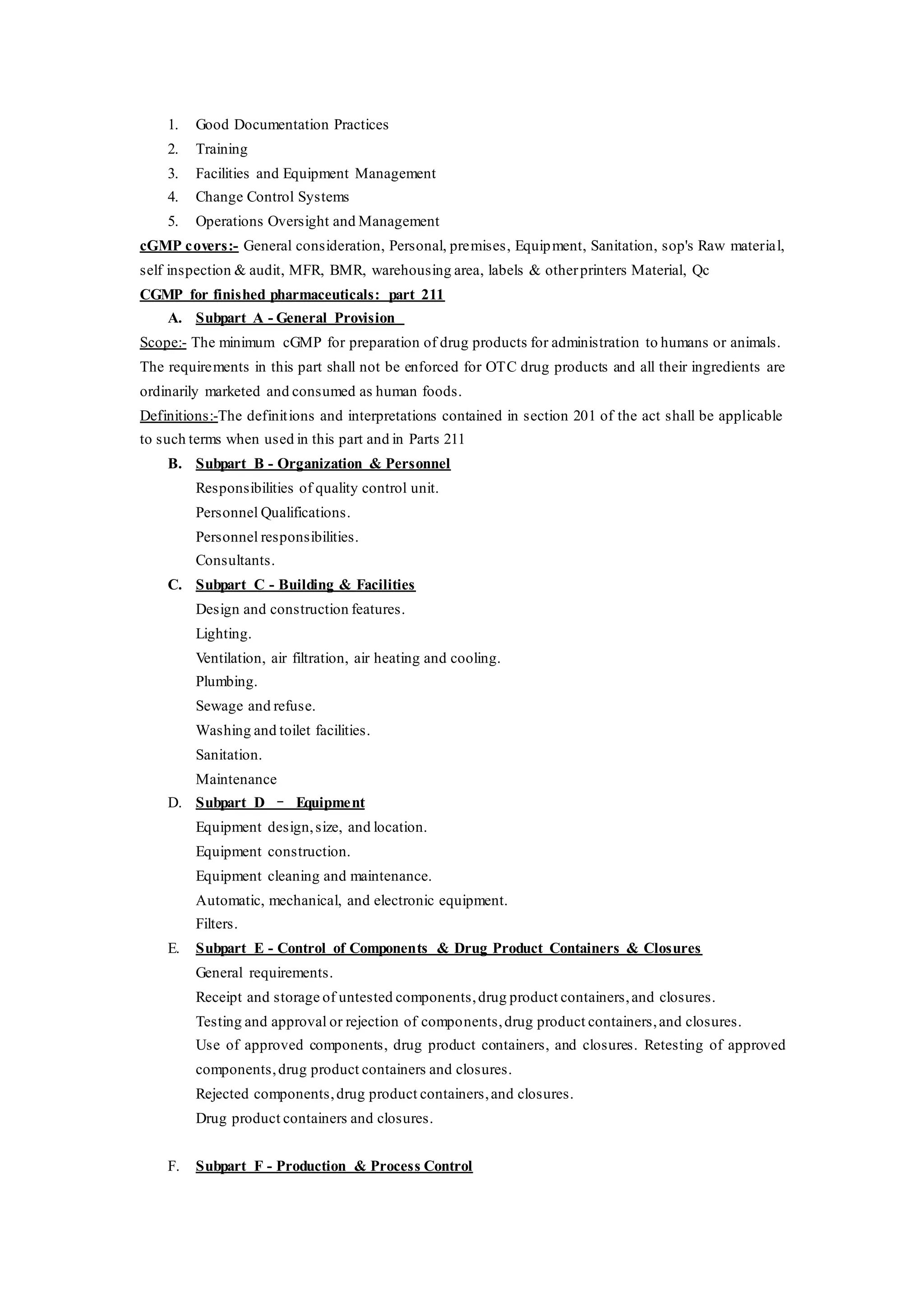 Current Good Manufacturing Practices (cgmp) | DOC | Manufacturing ...
