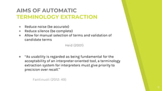 Terminology Extraction Tools for Interpreters | PPTX