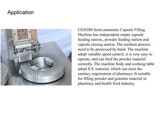 Cgn280 semi automatic capsule filling machine | PDF