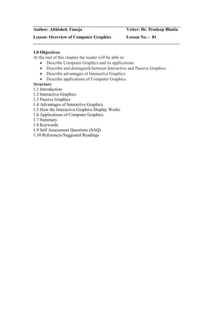 Cg notes | PDF