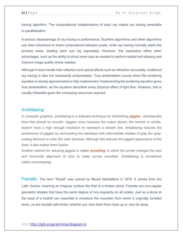 Computer Graphics Notes | PDF