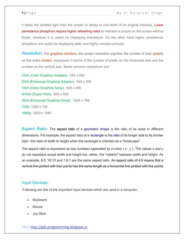 Computer Graphics Notes | PDF