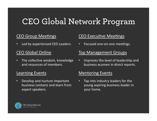 CEO Global Network Overview | PPT