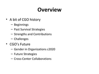 CGO at GWO | PPT | Business Administration | Business