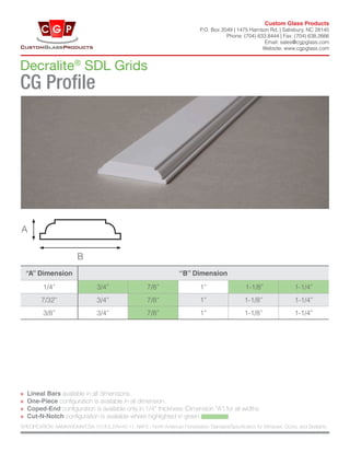 CGP SDL Grid profiles and Colors Catalog | PDF