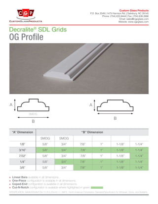 CGP SDL Grid profiles and Colors Catalog | PDF