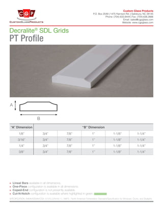 CGP SDL Grid profiles and Colors Catalog | PDF